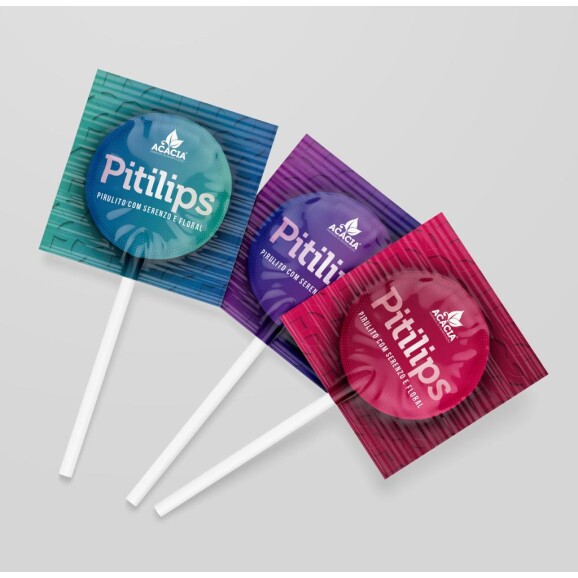 PITILIPS - PIRULITO FUNCIONAL COM SERENZO E RESCUE PARA O RELAXAMENTO DA MENTE (10 UNIDADES)